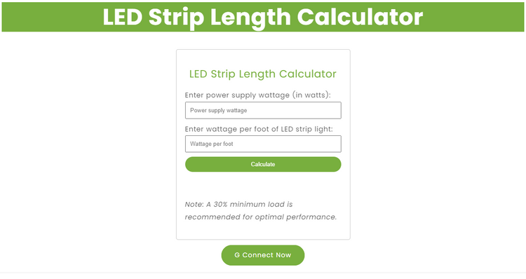Online LED Strip Light Calculator – G Light LEDs