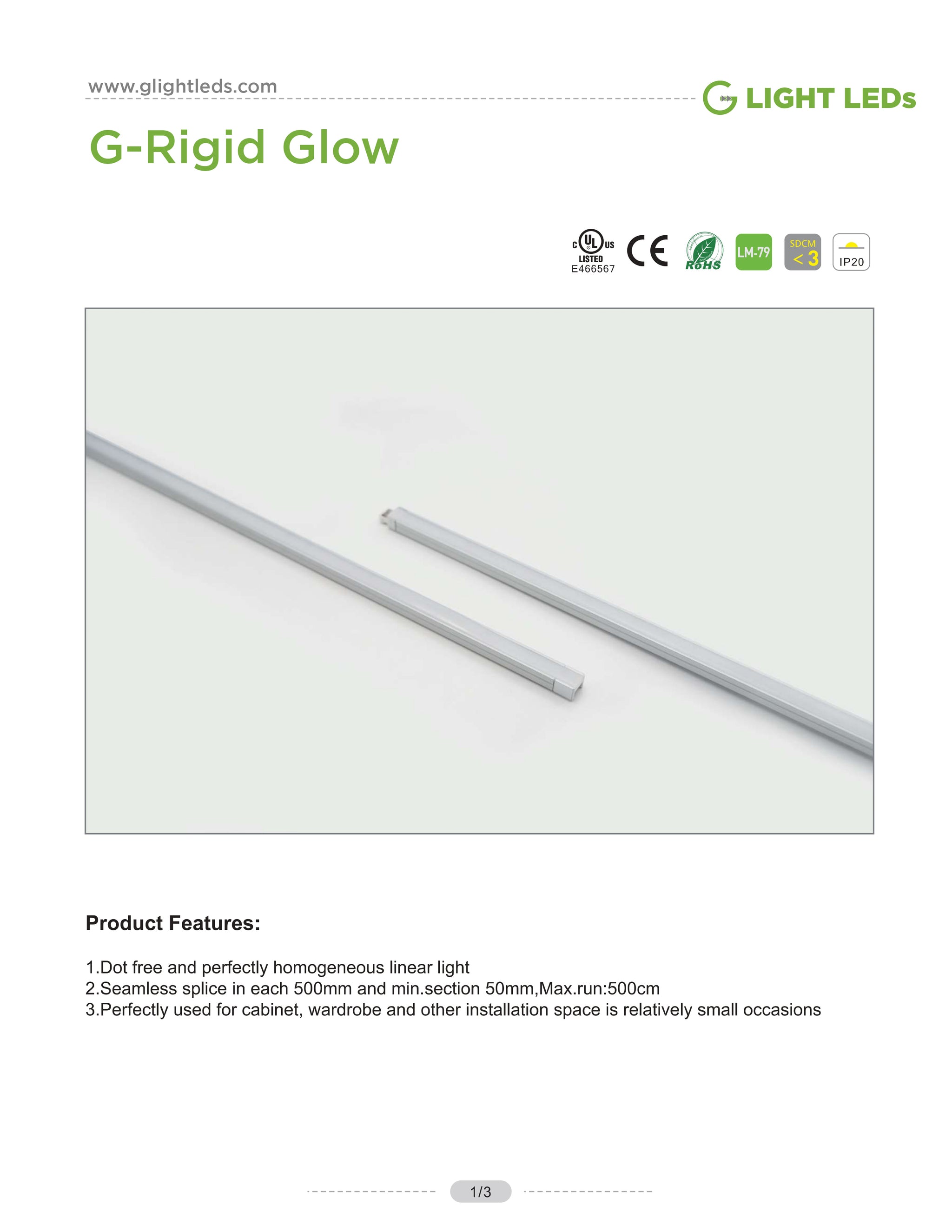 12V and 24V G-Rigid Glow Segmented Cabinet Lights UL-Listed – G Light LEDs
